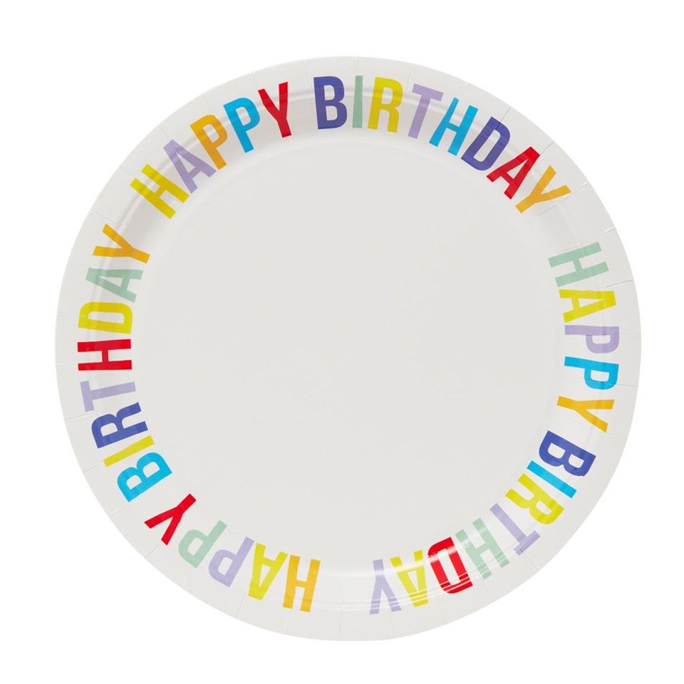 Nutmeg Generic Happy Birthday Paper Plates 8 Pack - Morrisons Online ...