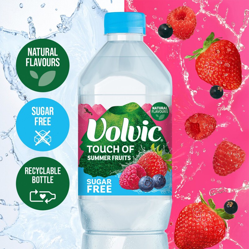 Volvic Touch of Fruit Sugar Free Summer Fruits Natural Flavoured Water ...