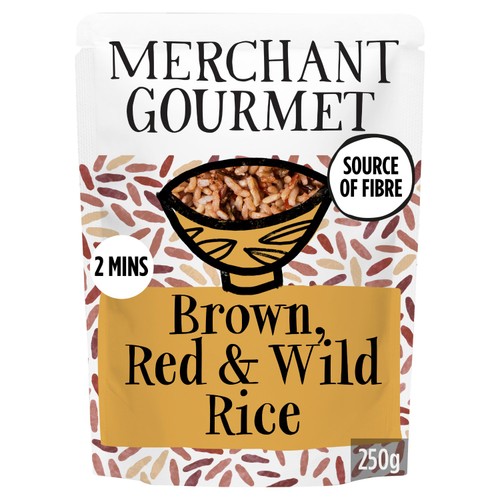Merchant Gourmet Wholegrain Brown, Red & Wild Microwave Rice ...