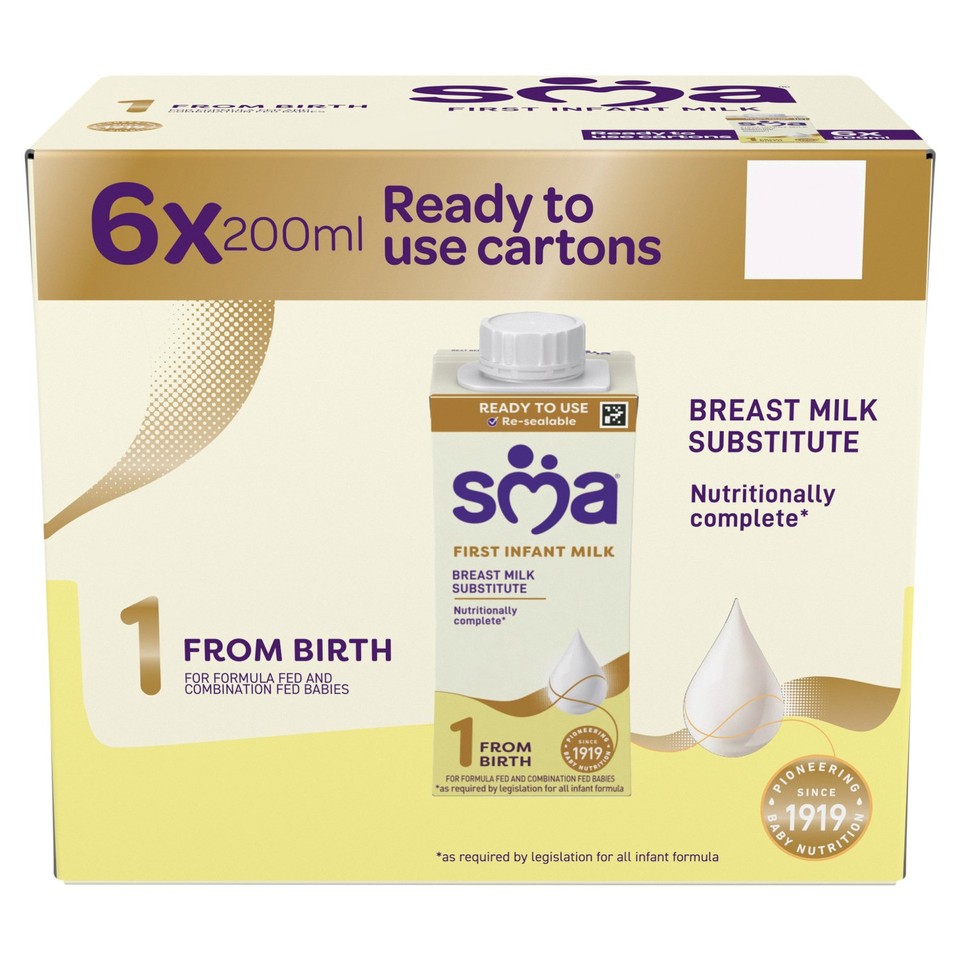 SMA First Infant Milk From Birth 6x200ml - Morrisons Online Groceries ...