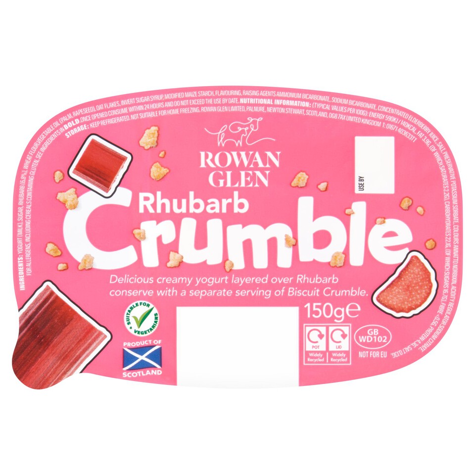 Rowan Glen Rhubarb Crumble Yogurt - Morrisons Online Groceries & Offers