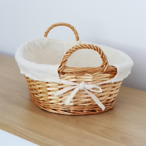 JVL Acacia Oval Storage Basket Honey - Morrisons Online Groceries & Offers