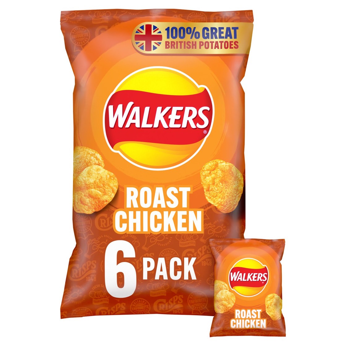 Walkers Roast Chicken Multipack Crisps 6x25g - Morrisons Online ...