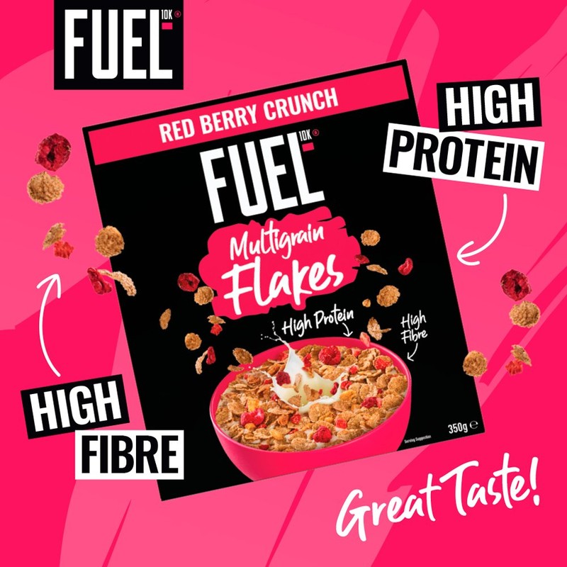 FUEL10K Red Berry Multigrain Flakes High Protein Breakfast Cereal 350g - Morrisons Online ...