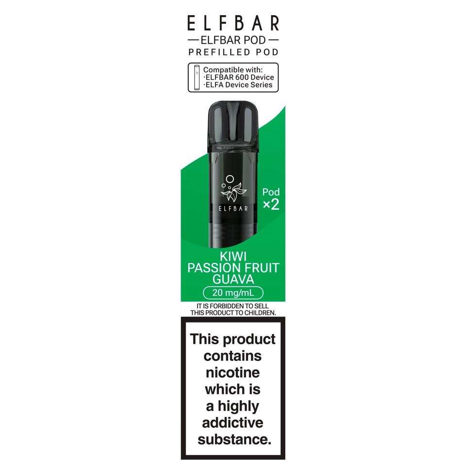 Elfbar 600 Pod X2 Kiwi Passion Fruit Guava - Morrisons Online Groceries ...