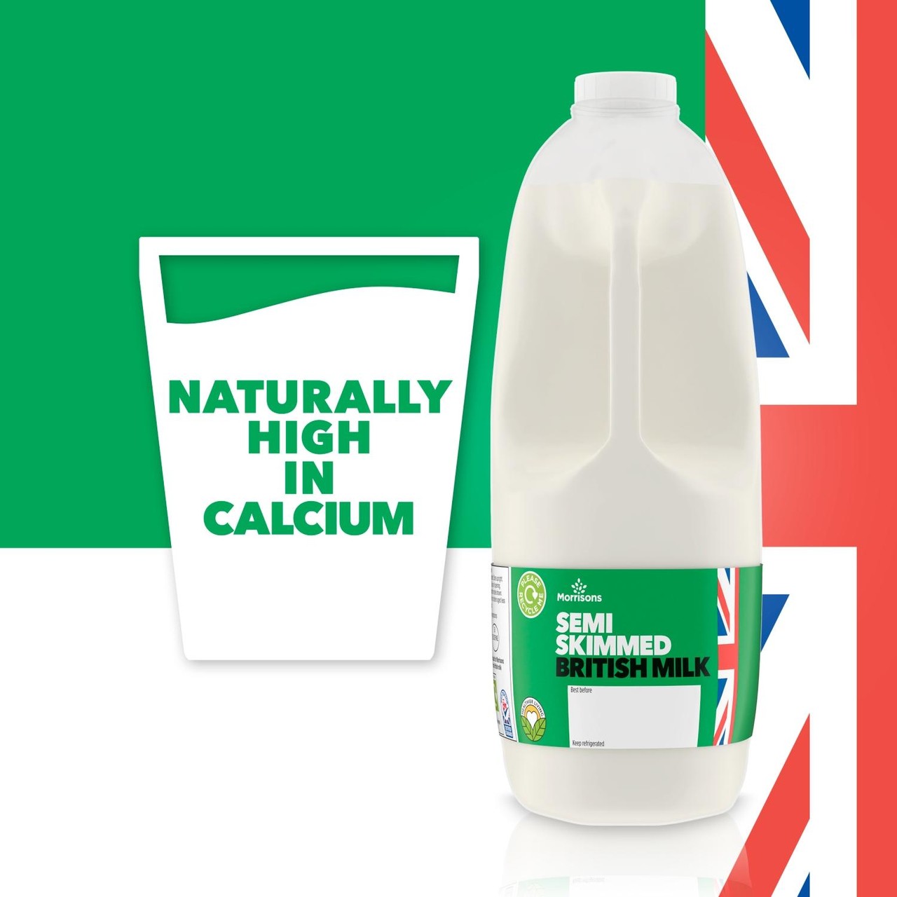 Morrisons British Semi Skimmed Milk 4 Pint - Morrisons Online Groceries ...