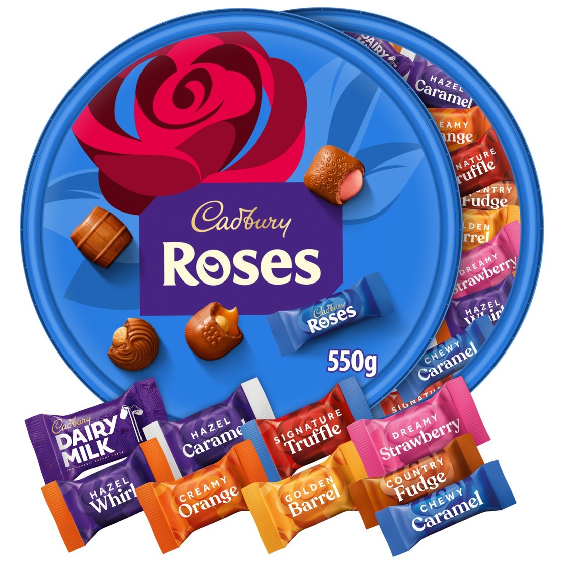 Cadbury Roses Chocolate Sharing Tub 550g - Morrisons Online Groceries ...