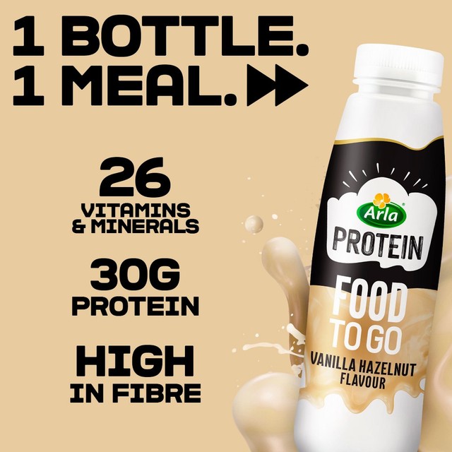 Arla Protein Food To Go Vanilla Hazelnut Meal Replacement Shake 500ml ...