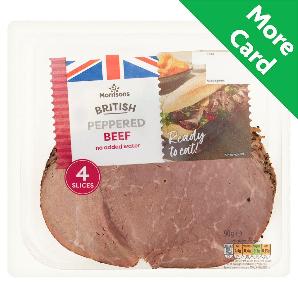 Morrisons British Peppered Beef Slices - Morrisons Online Groceries ...