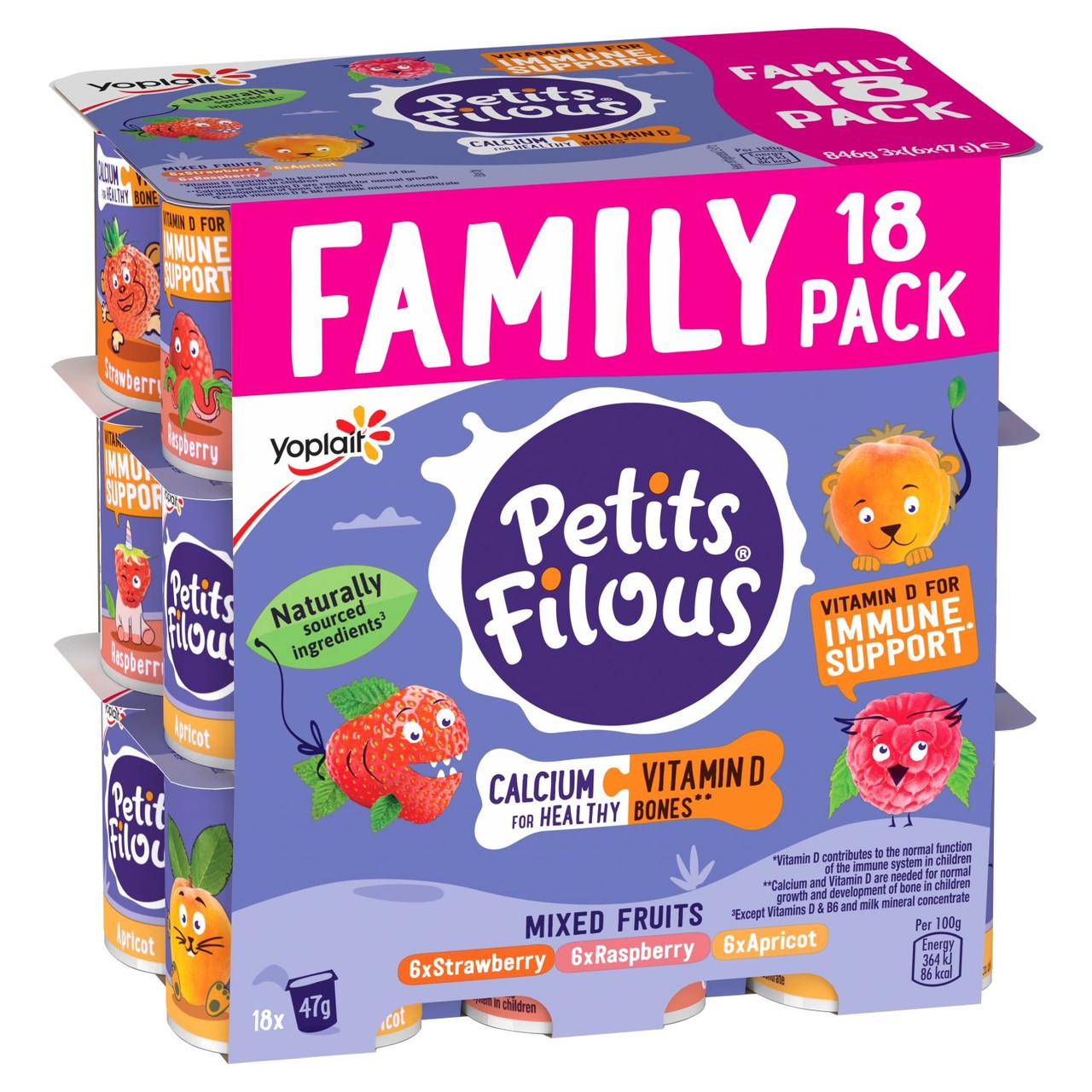 Petits Filous Strawberry, Raspberry & Apricot Yogurt Pots - Morrisons ...