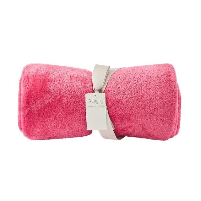 Nutmeg Home Pink Fleece Throw 120 x 150cm - Morrisons Online Groceries ...