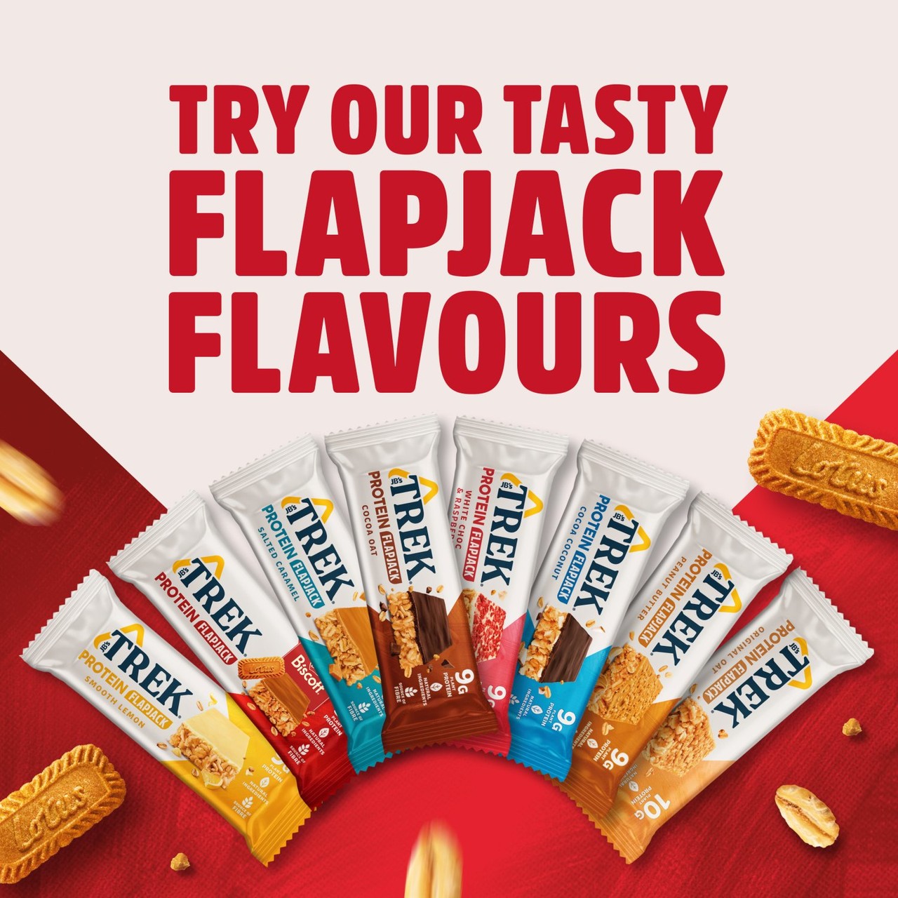 Trek Protein Flapjacks Biscoff 3x50g - Morrisons Online Groceries & Offers