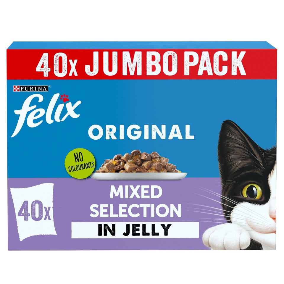 FELIX Original Mixed Selection in Jelly Wet Cat Food 40x85g - Morrisons ...