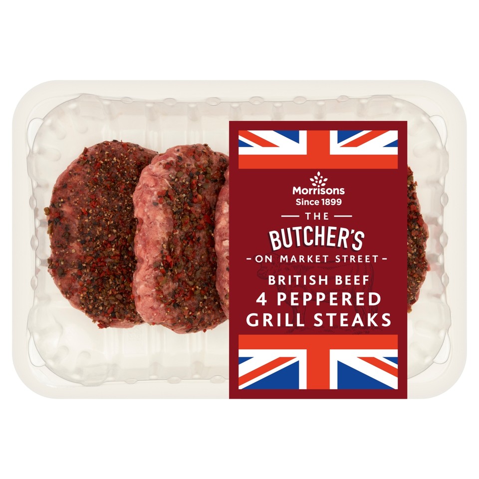 Morrisons Market Street 4 Peppered Beef Grill Steaks - Morrisons Online ...