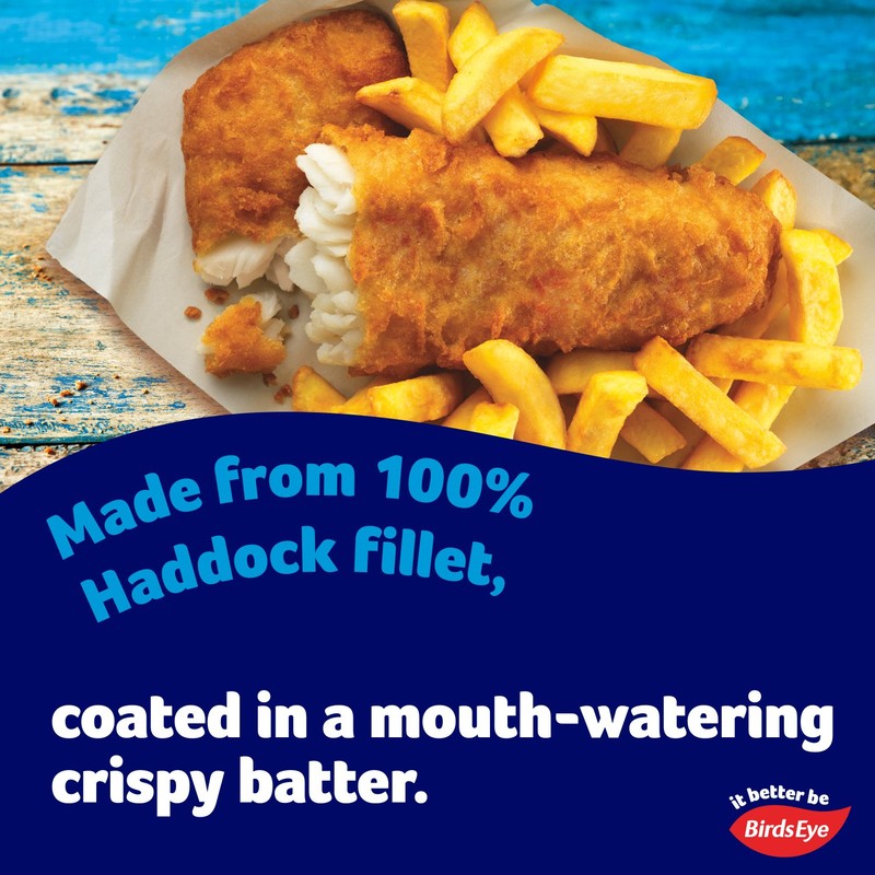 Birds Eye 4 Large Haddock Fillets Battered - Morrisons Online Groceries ...