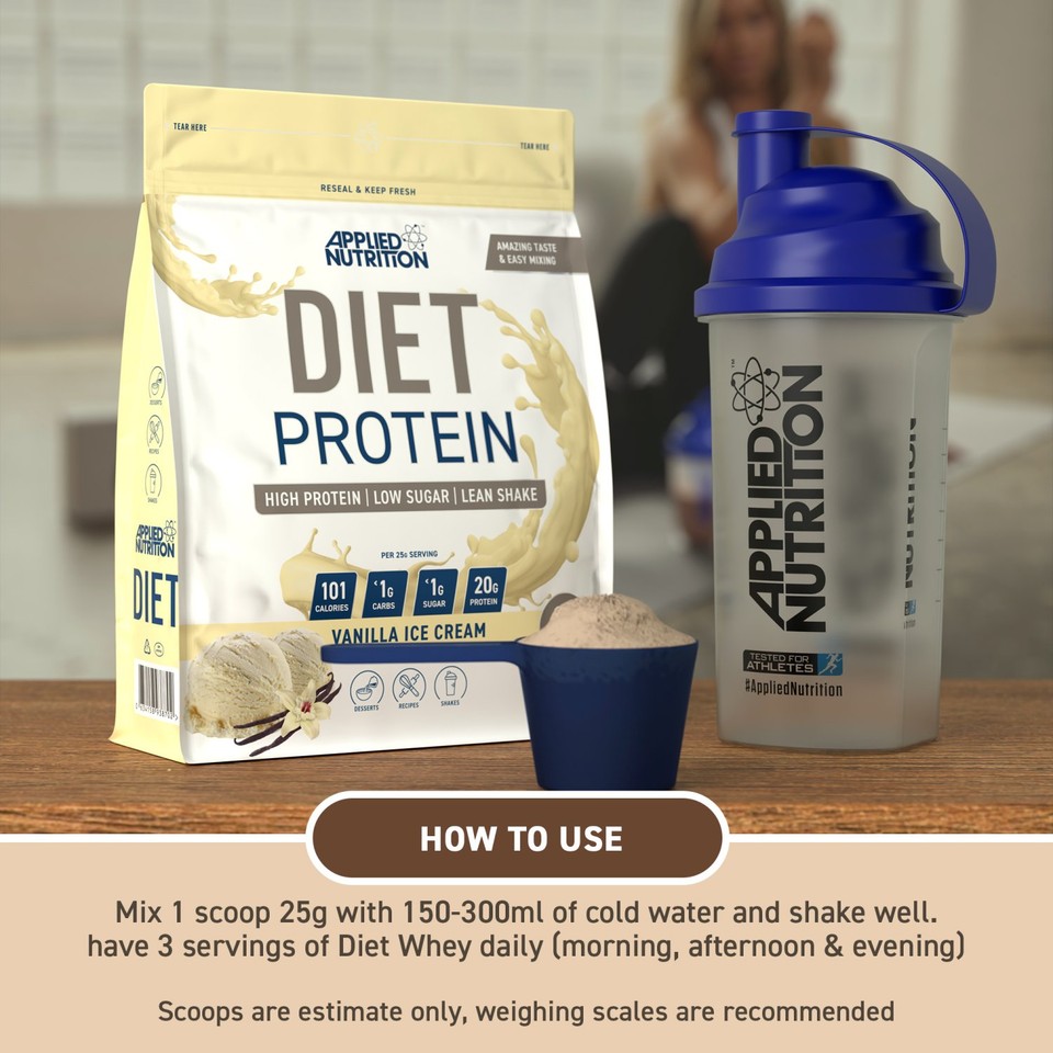 Applied Nutrition Diet Protein Powder Vanilla Ice Cream 450g ...