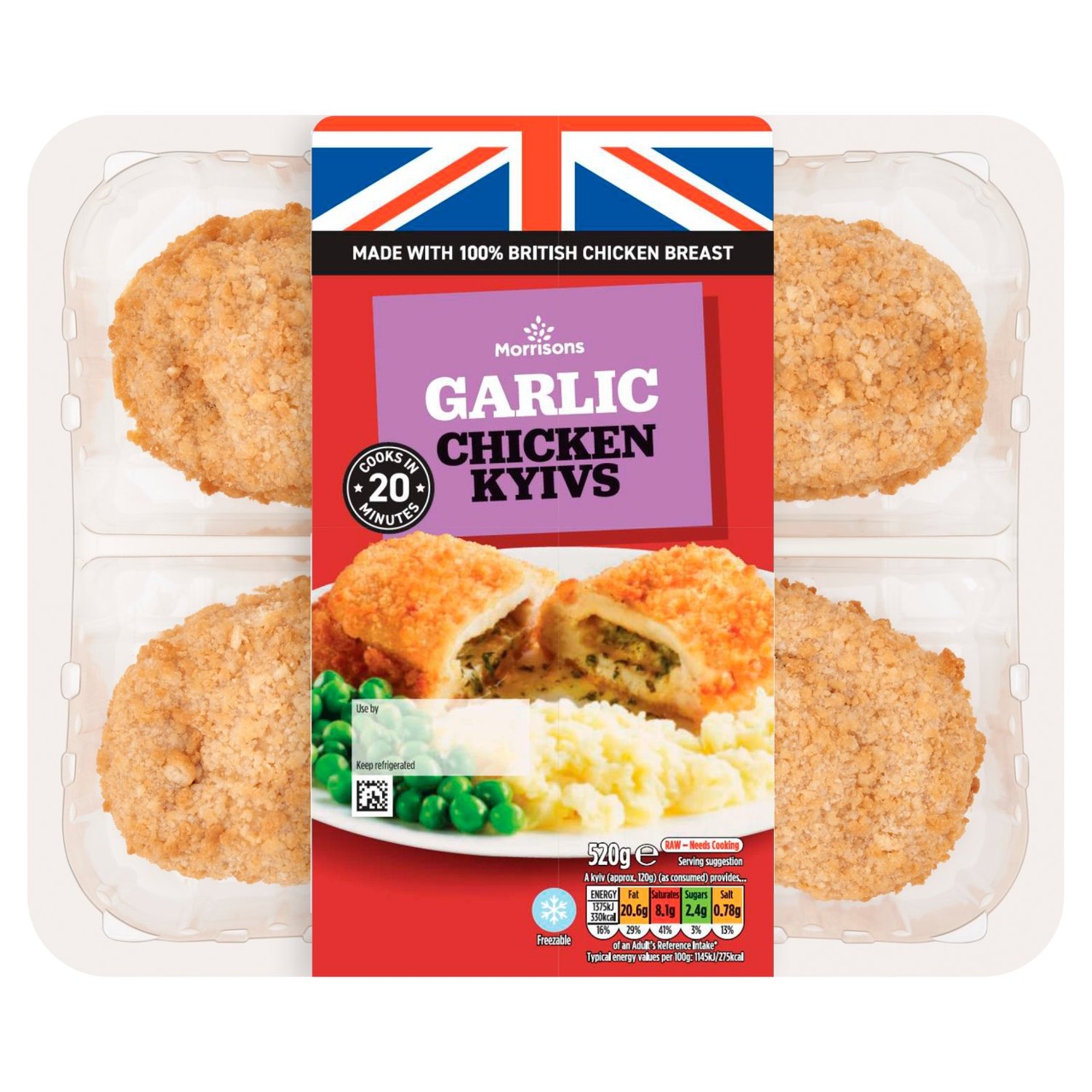 Morrisons 4 Breaded Garlic Chicken Kyivs - Morrisons Online Groceries ...
