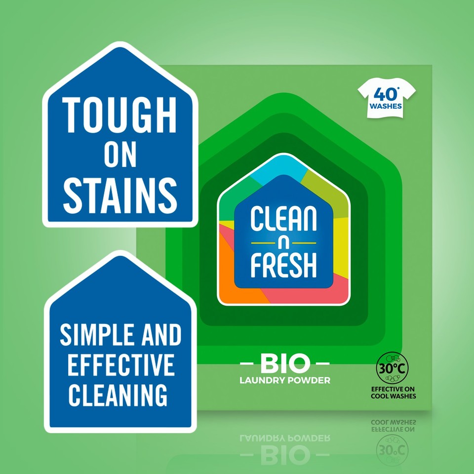 Clean N Fresh Bio Laundry Powder 40 Washes - Morrisons Online Groceries ...