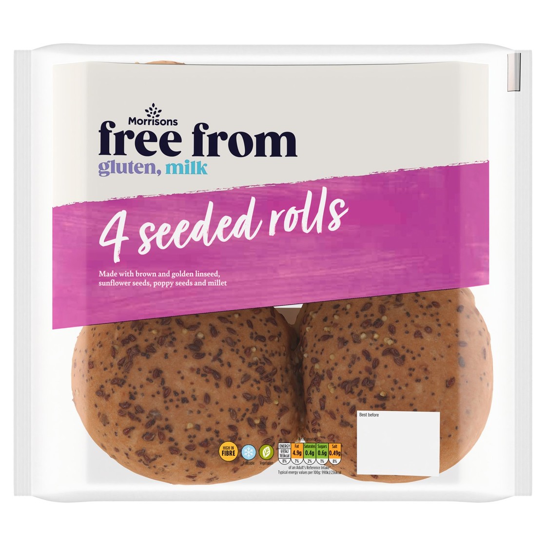 Morrisons Free From Seeded Rolls - Morrisons Online Groceries & Offers