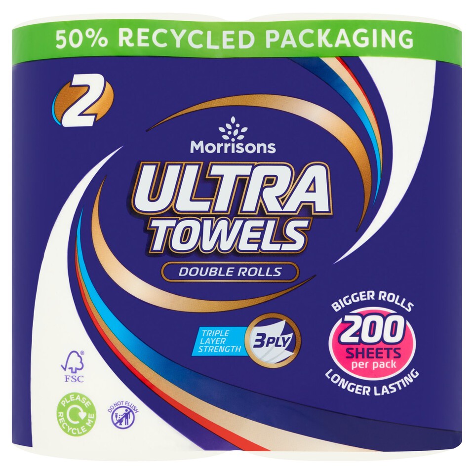 Morrisons Ultra Kitchen Towel Double Rolls - Morrisons Online Groceries ...