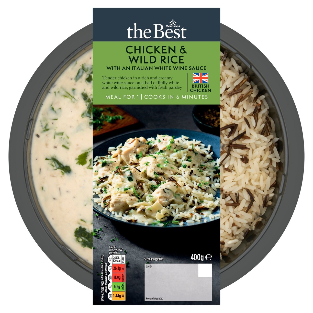 Morrisons The Best Chicken, Wild Rice & Italian White Wine Sauce 400g ...