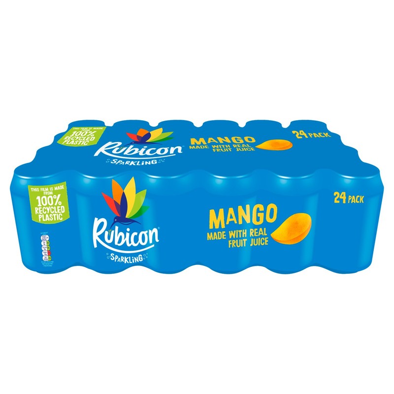 Rubicon Sparkling Mango Soft Drink Cans 24 x 330ml - Morrisons Online ...