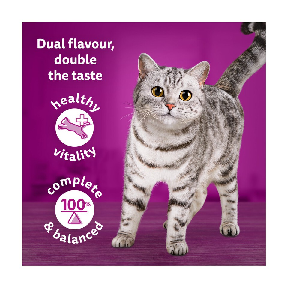 Whiskas 1+ Duo Meaty Combos Adult Wet Cat Food Pouches in Jelly ...