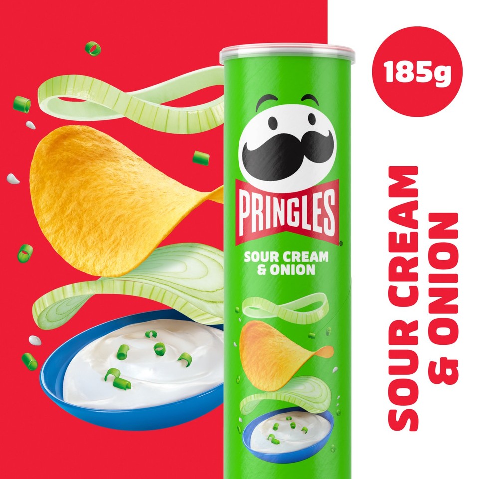 Pringles Sour Cream & Onion Crisps 185g - Morrisons Online Groceries ...