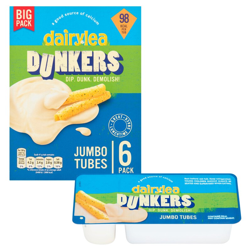Dairylea Dunkers Jumbo Tubes Cheese Snacks 6 Pack - Morrisons Online ...