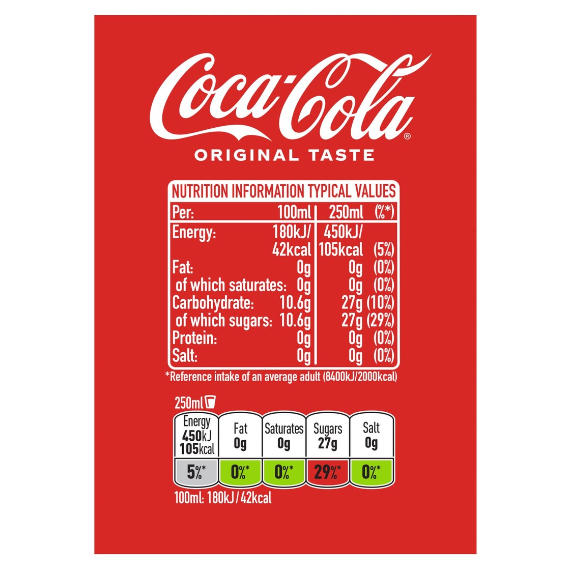 Coca-Cola Original Taste 4 x 250ml - Morrisons Online Groceries & Offers