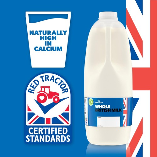 Morrisons British Whole Milk 4 Pint - Morrisons Online Groceries & Offers