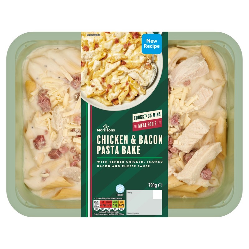 Morrisons Chicken & Bacon Pasta Bake 750g - Morrisons Online Groceries ...