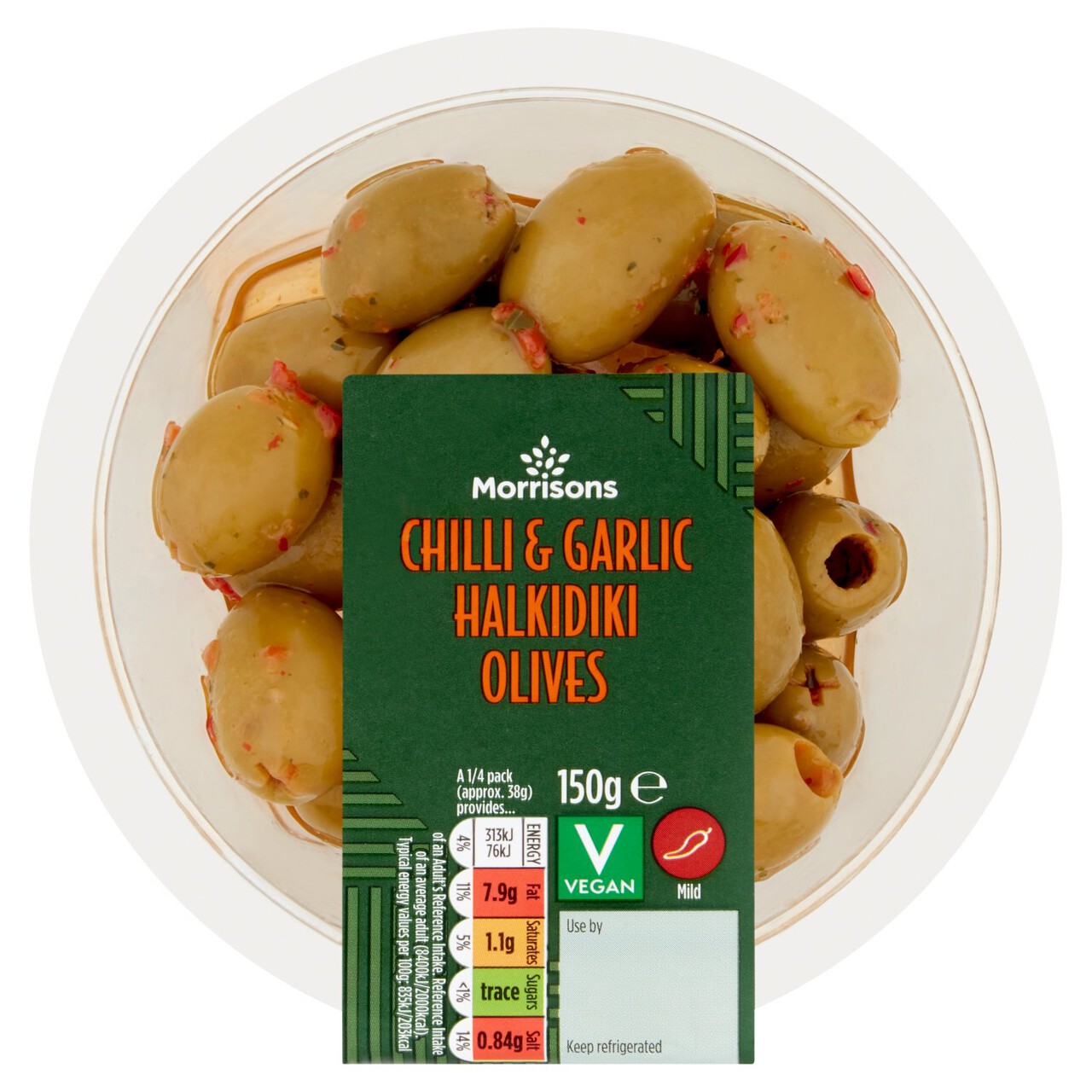 Morrisons Chilli & Garlic Olives 150g - Morrisons Online Groceries & Offers