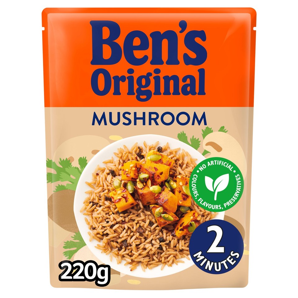 Bens Original Mushroom Microwave Rice - Morrisons Online Groceries & Offers