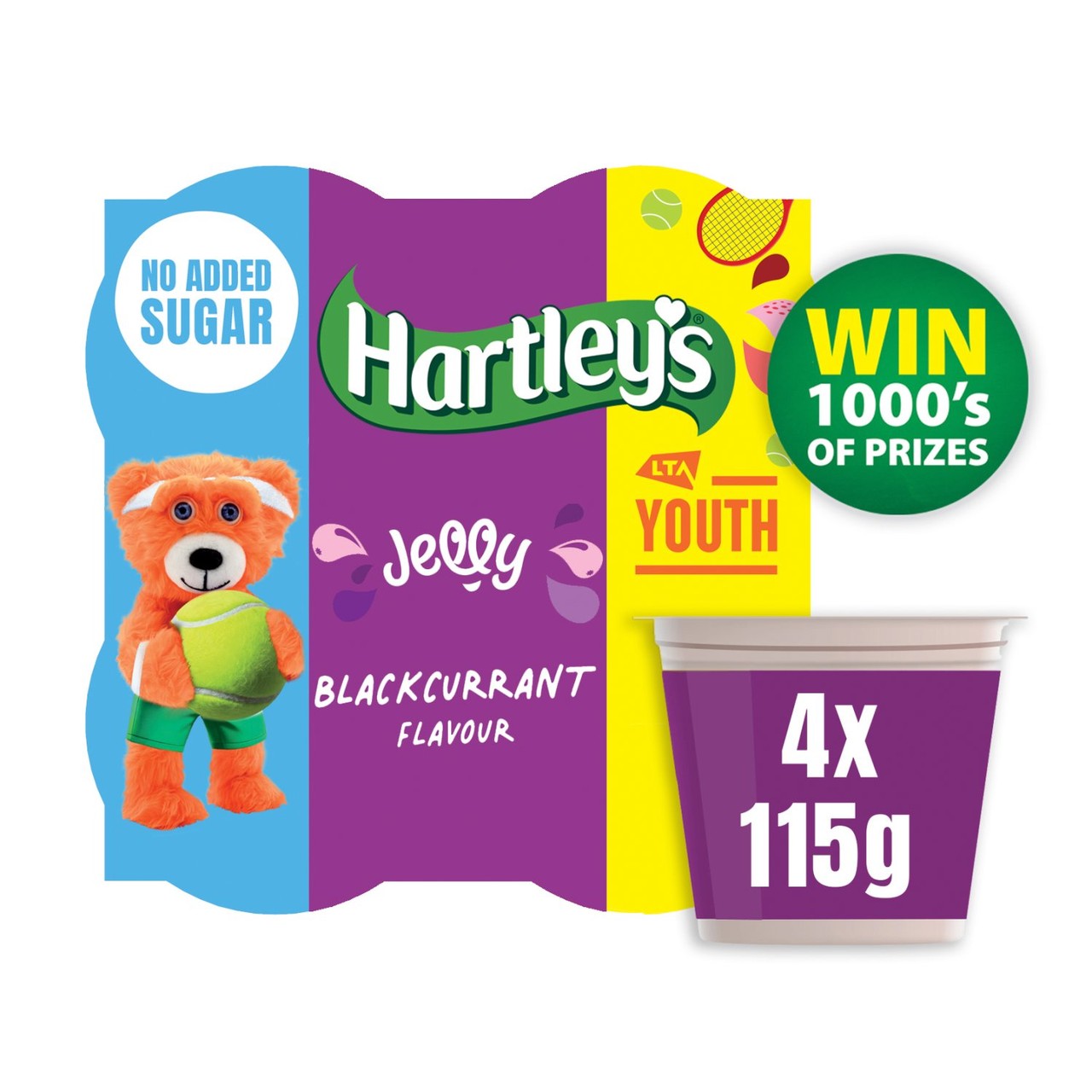 Hartley's No Added Sugar Blackcurrant Flavour Jelly 4 x 115g (460g) - Morrisons Online Groceries ...