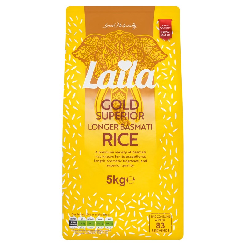 Laila Gold Basmati Rice 5kg - Morrisons Online Groceries & Offers