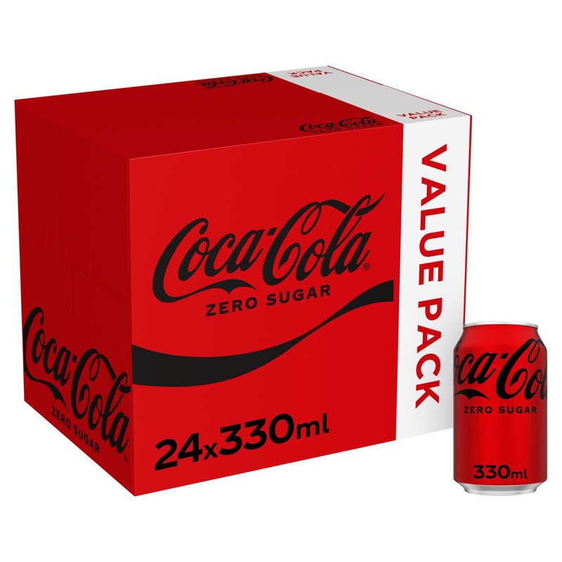 Coca-Cola Zero Sugar 24 x 330ml - Morrisons Online Groceries & Offers