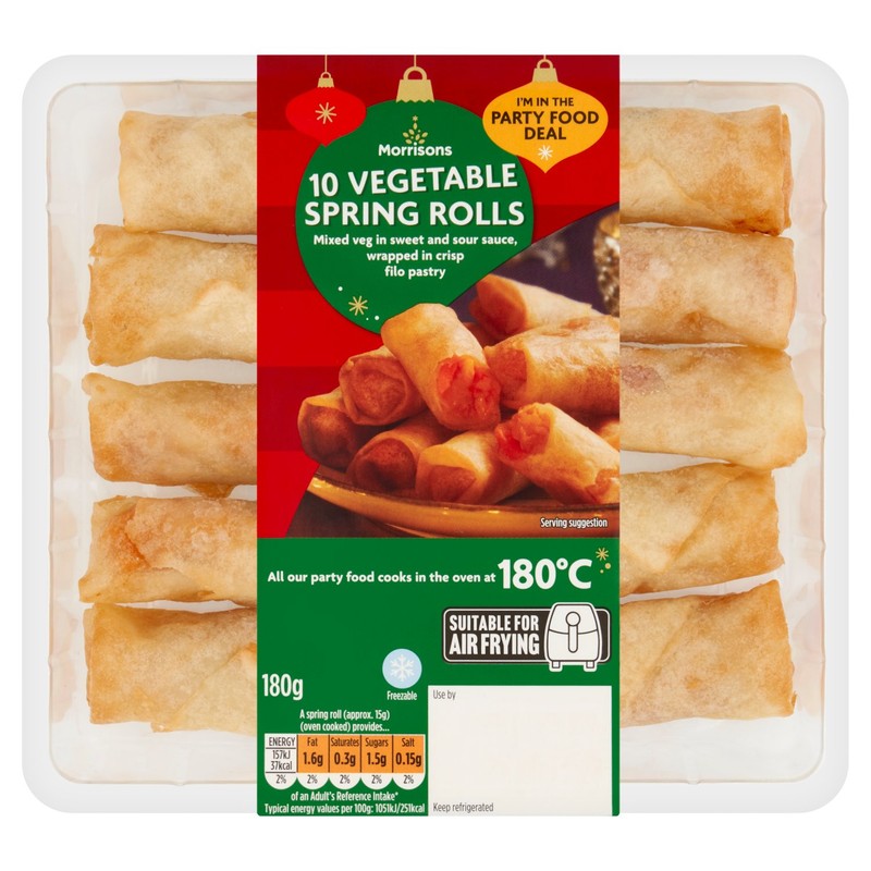 Morrisons 10 Vegetable Spring Rolls 180g - Morrisons Online Groceries ...