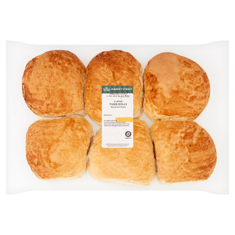 Market Street Large Tiger Baps - Morrisons Online Groceries & Offers