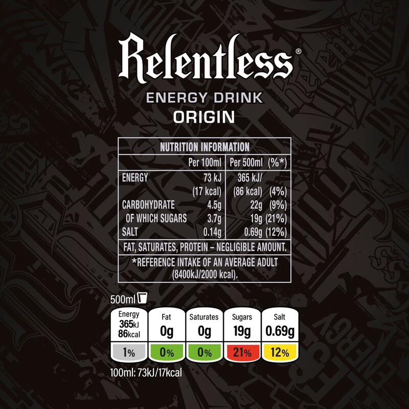 Relentless Origin Energy Drink - Morrisons Online Groceries & Offers