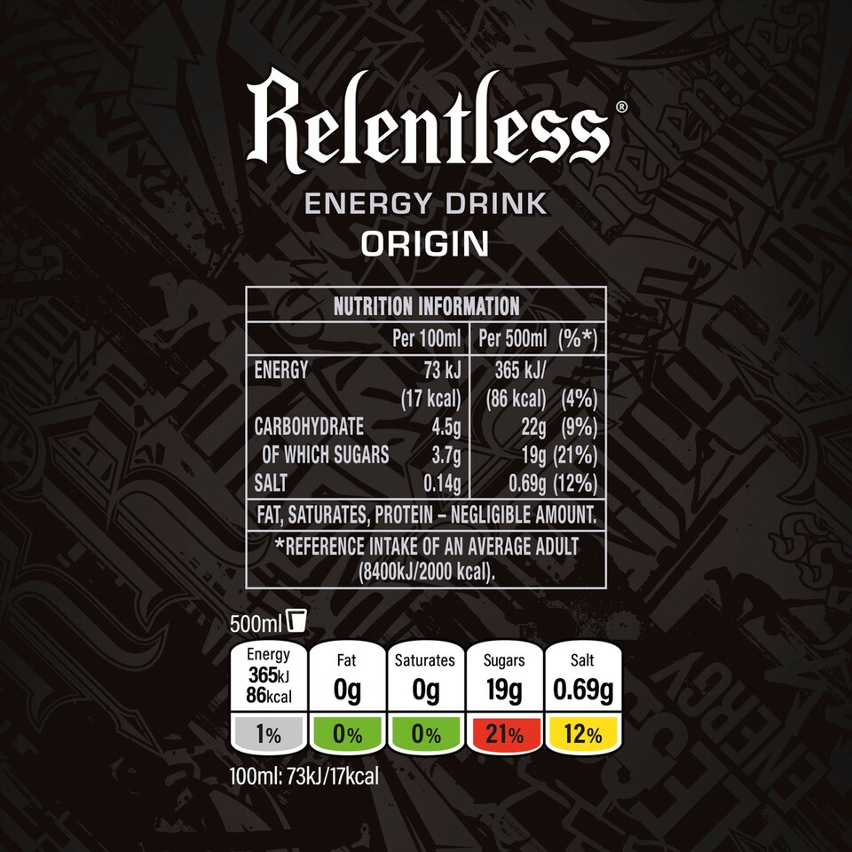 Relentless Origin Energy Drink - Morrisons Online Groceries & Offers