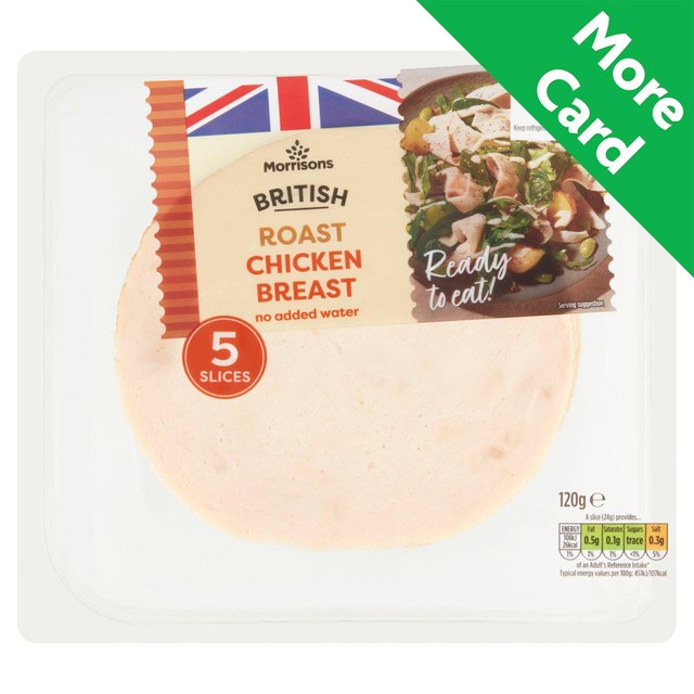 Morrisons 5 British Roast Chicken Breast Slices 120g - Morrisons Online ...