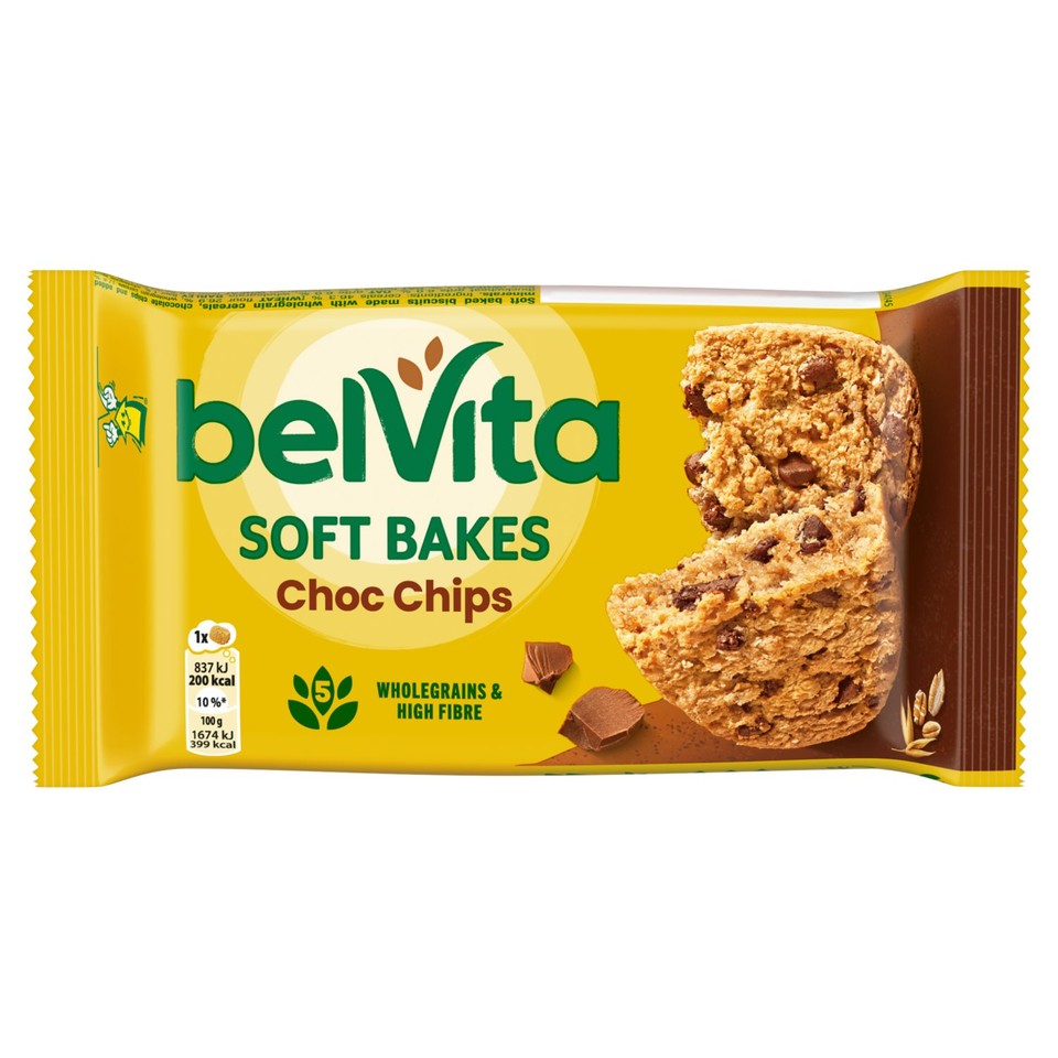 Belvita Soft Bake Bar Chocolate Chip Cereal Bar 50g - Morrisons Online ...