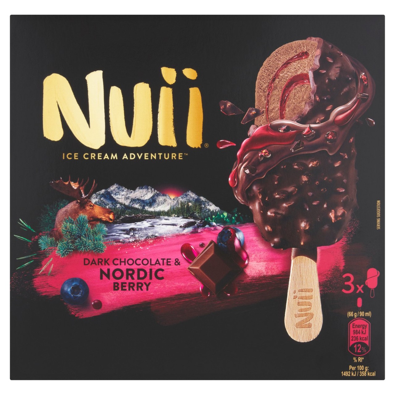 Nuii Dark Chocolate & Nordic Berry Ice Cream Sticks - Morrisons Online ...