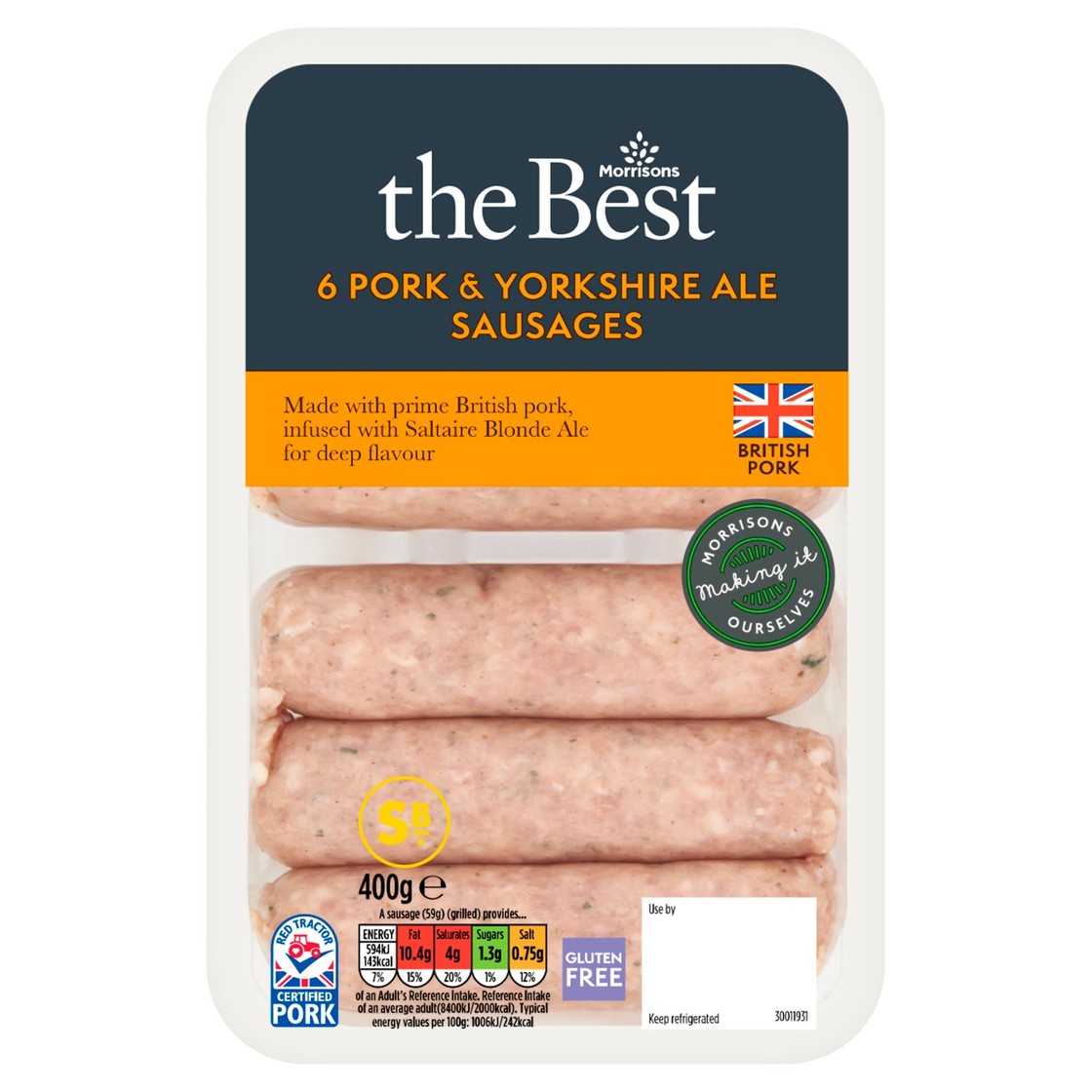 Morrisons The Best Pork & Ale Sausages - Morrisons Online Groceries ...