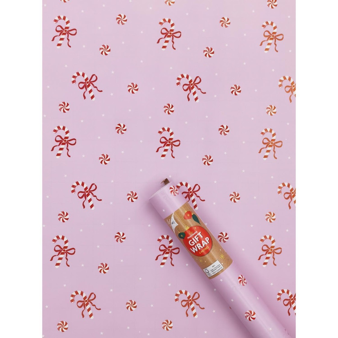 Morrisons Candy Cane Roll Wrap 4m - Morrisons Online Groceries & Offers