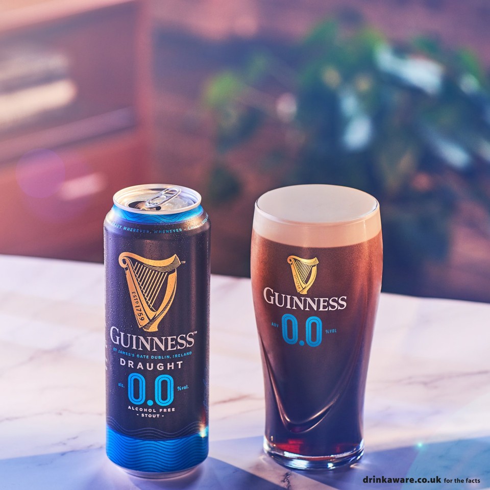 Guinness Draught Alcohol Free Stout Beer 0.0% vol Cans - Morrisons ...