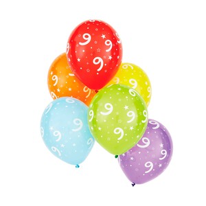 Nutmeg Multicoloured No.9 Latex Balloon - Morrisons Online Groceries ...