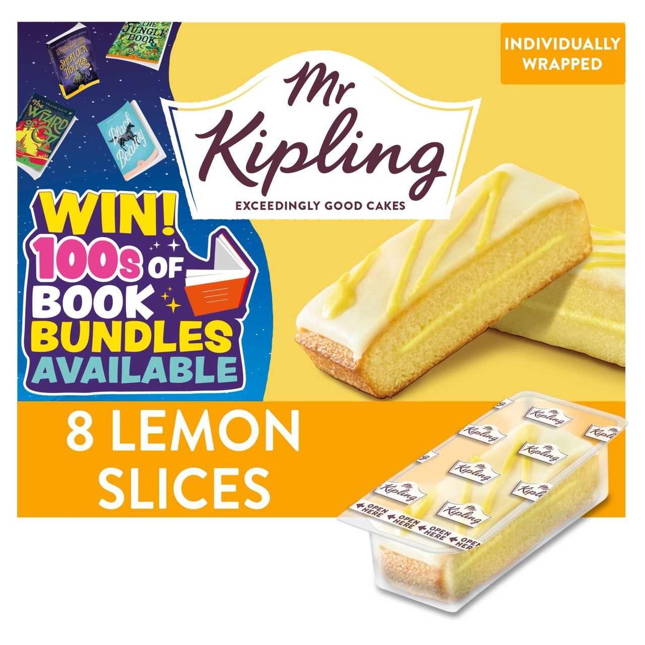 Mr Kipling Lemon Slices Cakes Multipack Snack 8pk - Morrisons Online ...
