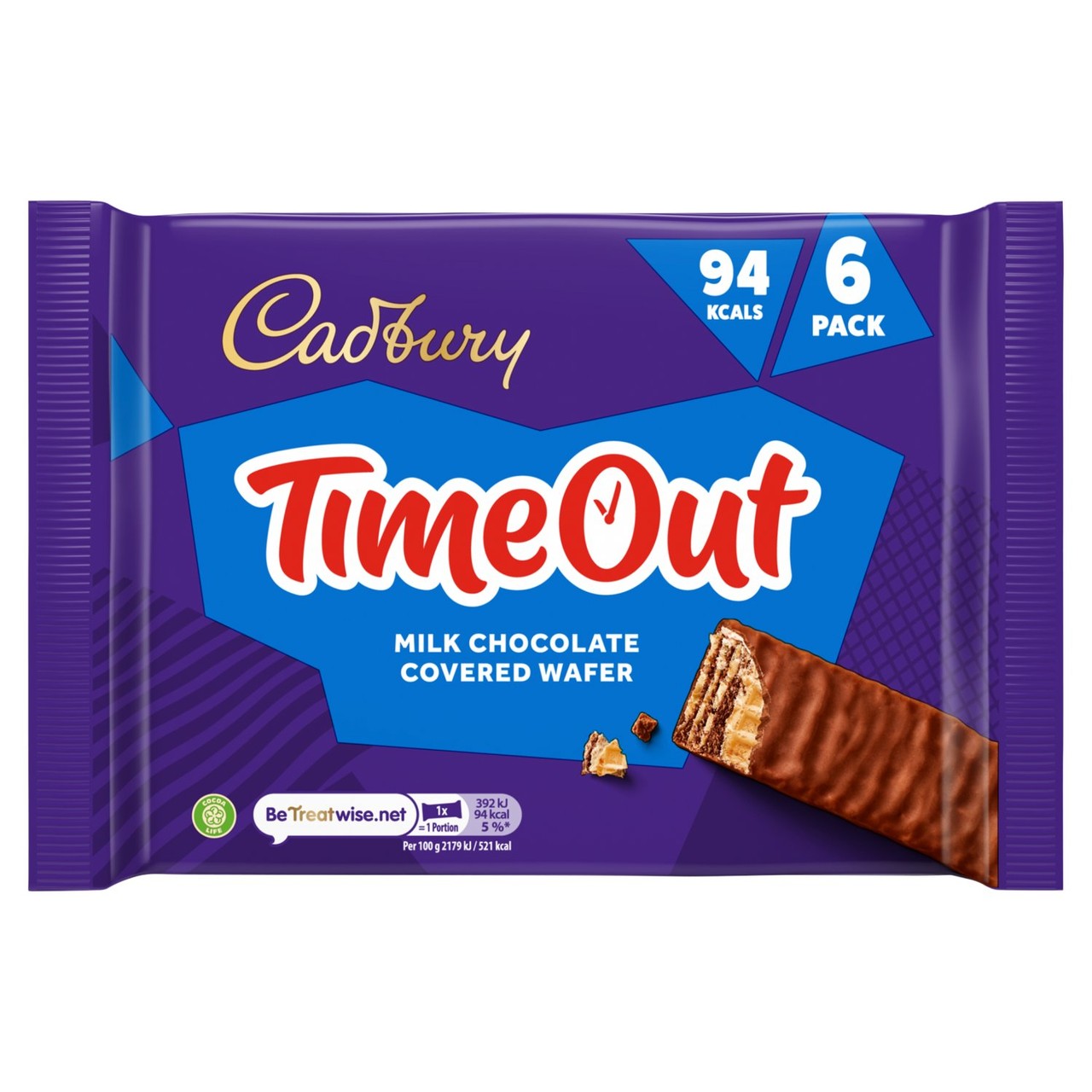 Cadbury Timeout Wafer Chocolate Biscuit Bars 6 Pack - Morrisons Online ...